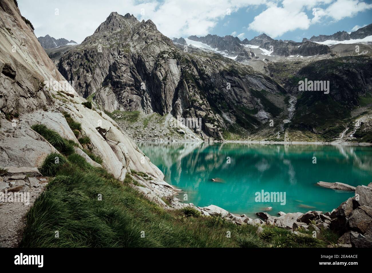 Beautiful mountain lake Gelmersee in Bern Switzerland Stock Photo - Alamy
