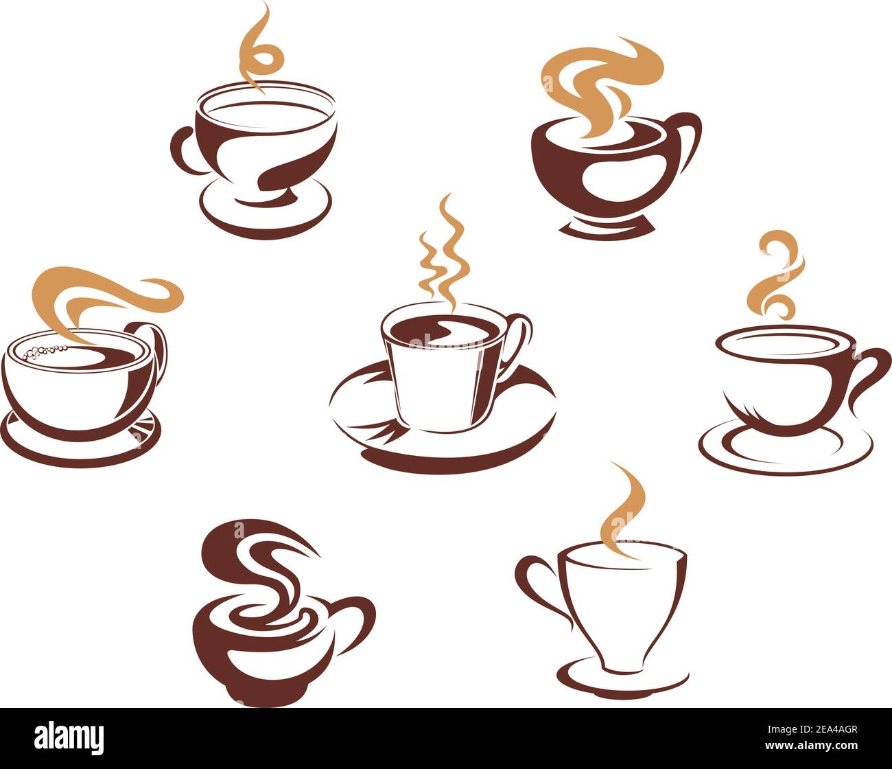 Coffee and tea cups for morning breakfast concept design Stock Vector ...