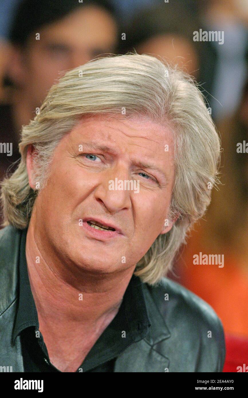 French TV presenter and humorist Patrick Sebastien during the taping of ...