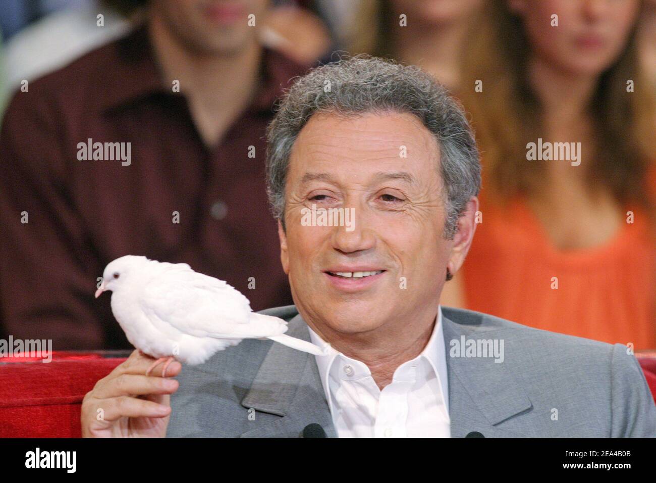 French TV presenter Michel Drucker during the taping of his talk show ...
