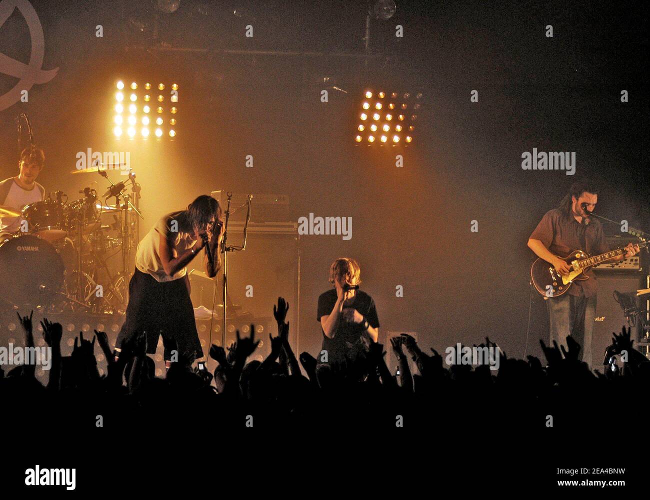 French band Kyo performs on stage at l'Elysee Montmartre in Paris on ...