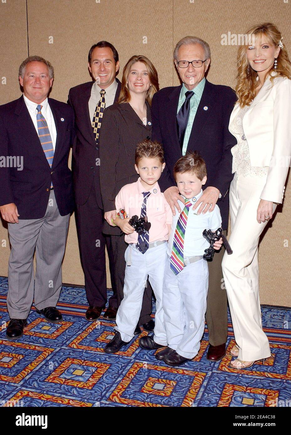 "CNN anchor Larry King poses with all his children Chance, Cannon ...