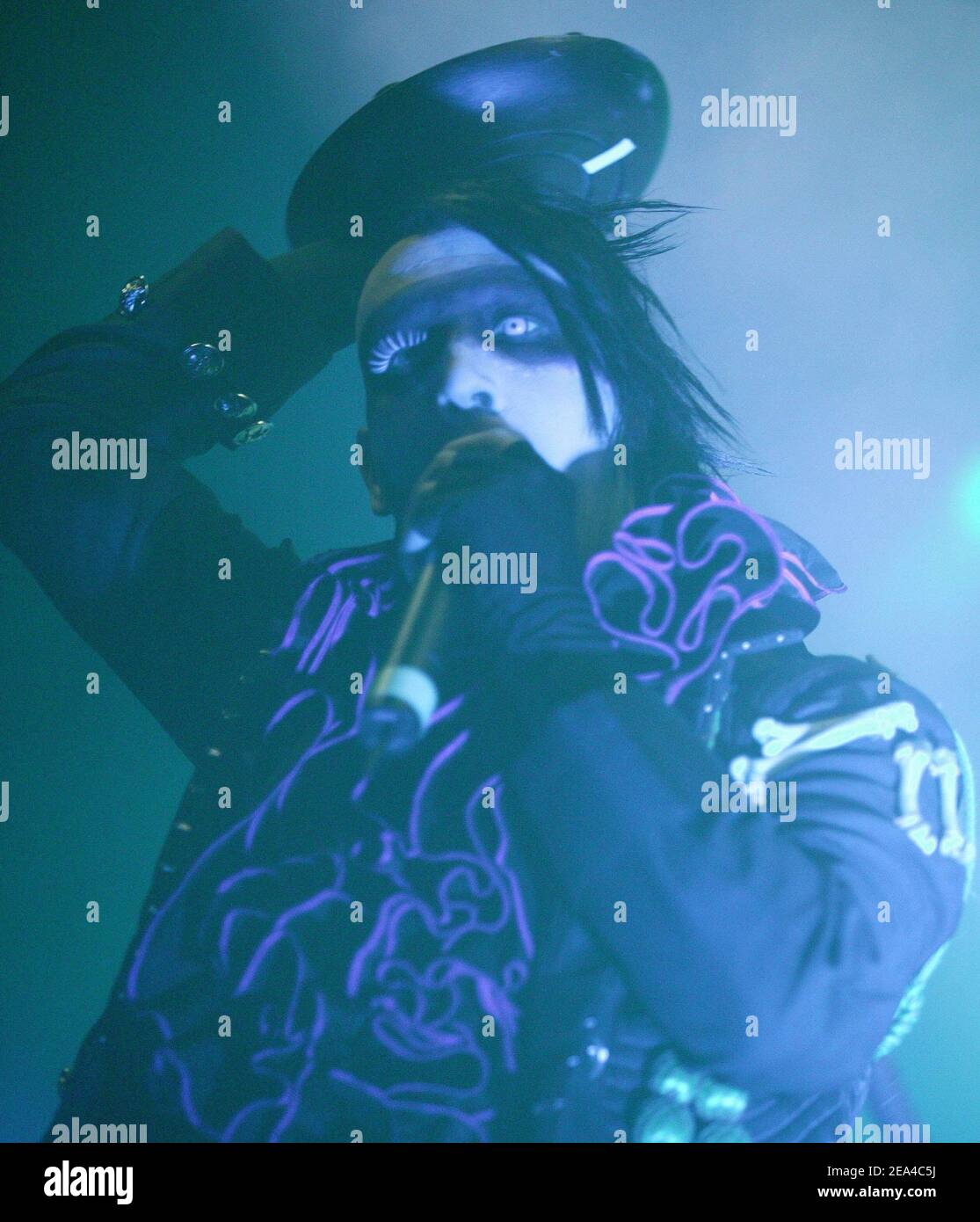 US rocker Marilyn Manson perfoms live at Bercy concert hall in Paris ...