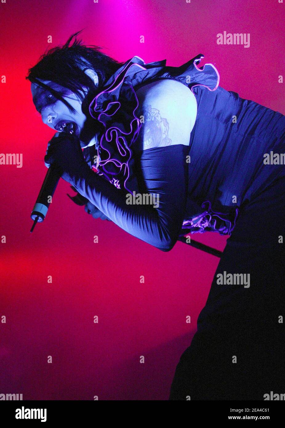 US rocker Marilyn Manson perfoms live at Bercy concert hall in Paris ...