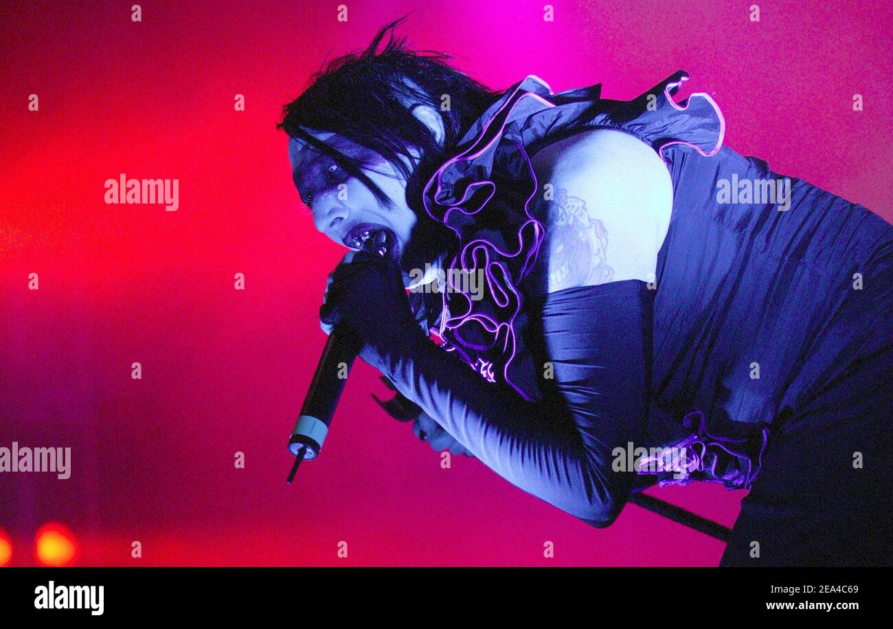US rocker Marilyn Manson perfoms live at Bercy concert hall in Paris ...