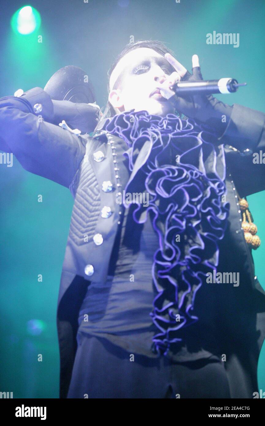 US rocker Marilyn Manson perfoms live at Bercy concert hall in Paris ...