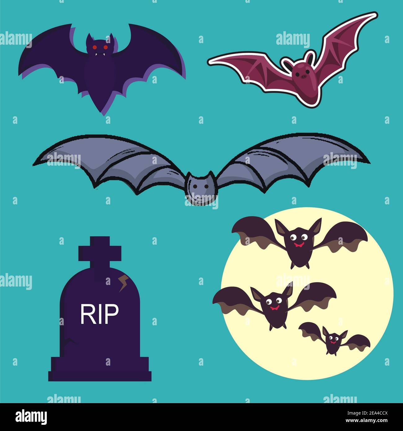 An illustration of spooky Halloween bats Stock Photo - Alamy
