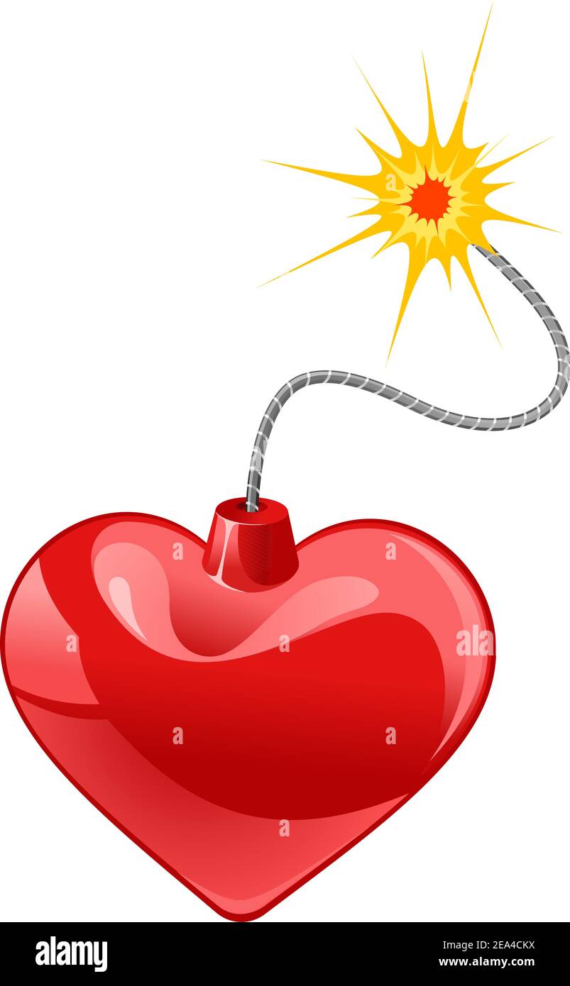Red heart bomb isolated on white background Stock Vector Image & Art ...