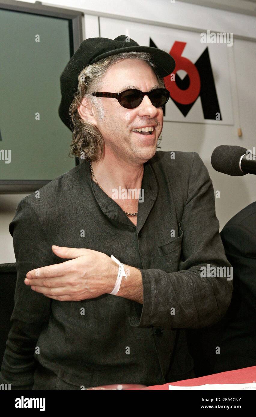 Rock star Bob Geldof speaks to reporters during a press conference in ...