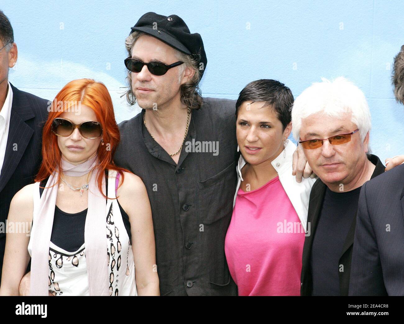 (l to r) French singer Axelle Red, Bob Geldof, singer Diam's and ...
