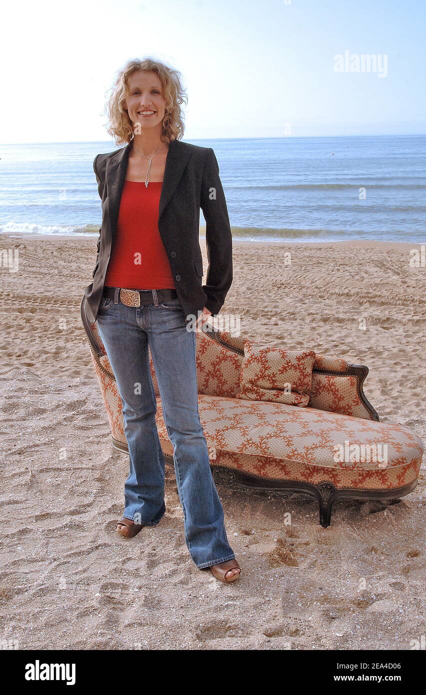 French actress and cast member Alexandra Lamy poses during a photocall ...