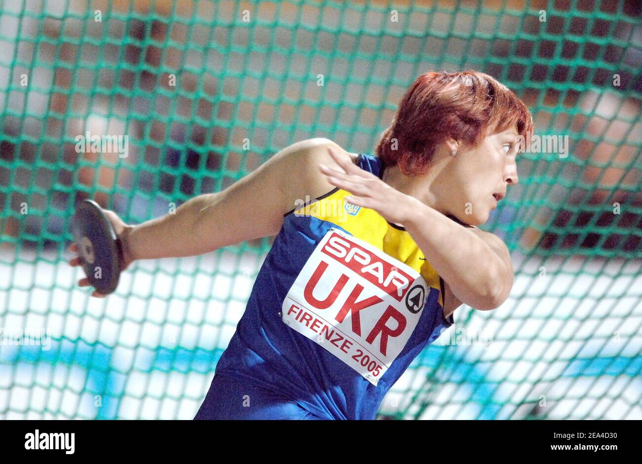 Ukrainian athlet Olena Antonova on discus women during the Spar ...