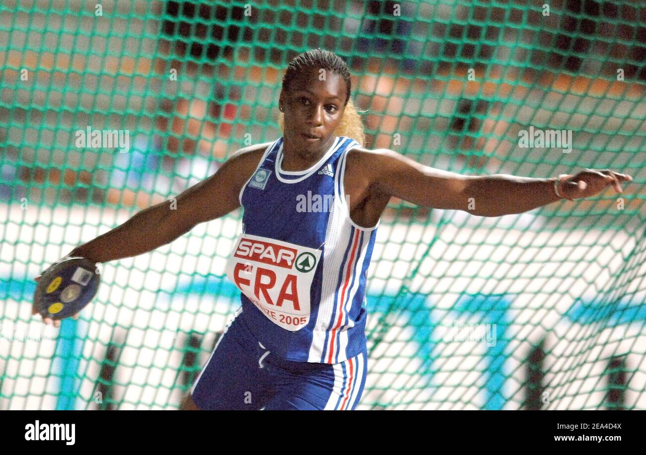 French athlet Fanta Diarra on discus women during the Spar European Cup ...