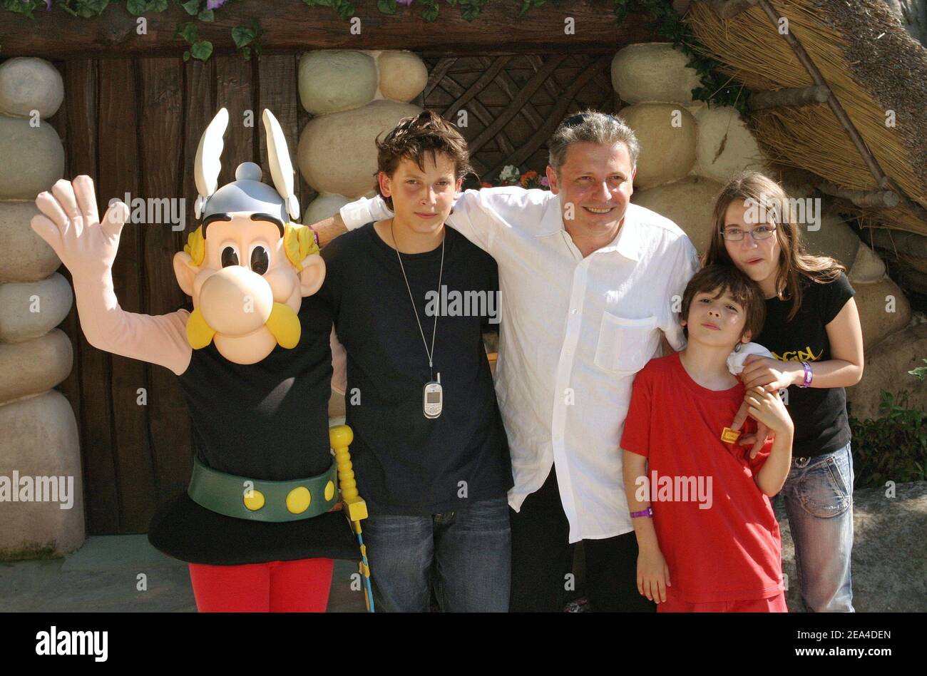 French TV presenter David Martin and his children during the ...