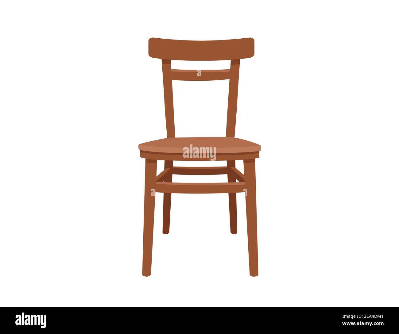 Classic wooden chair front view vector illustration on white background ...