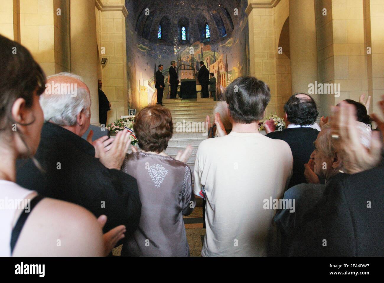 The funeral of French actress Suzanne Flon at the Pere Lachaise ...