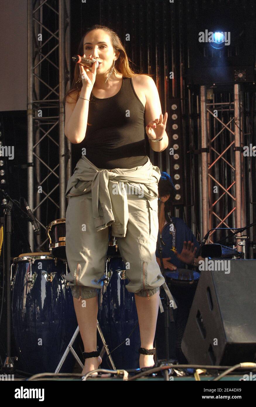 French singer Assia performs live during the annual 'Fete de la Musique ...