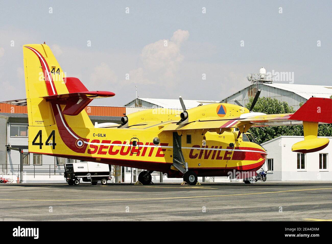 A Canadair CL-415 firebomber on its air base in Marignane, near ...