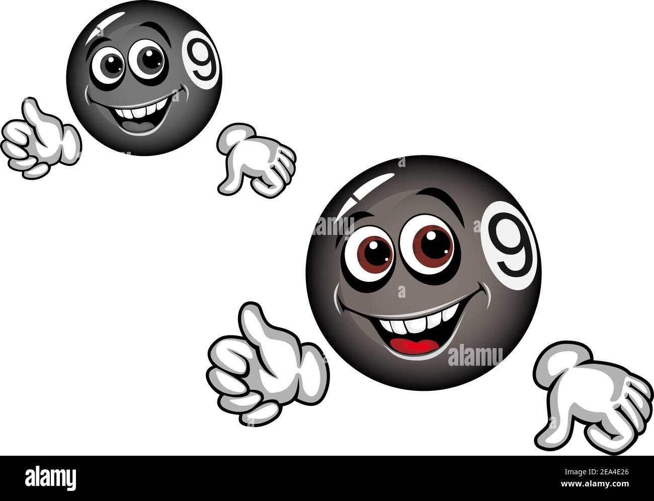 Billiard ball in cartoon style for sports design Stock Vector Image ...