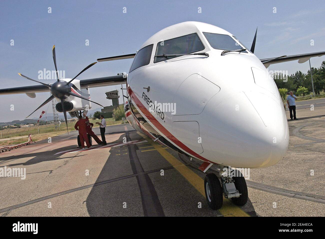 The new fire bomber 'Dash 8' at the French National Firemen Officers ...