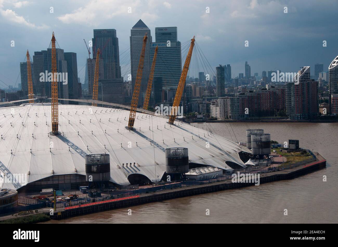 O2 centre from Emirates Air Line cable car Stock Photo - Alamy