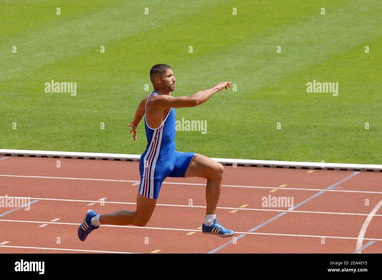 French athlete (long jump) Salim Sdiri during a training session at ...
