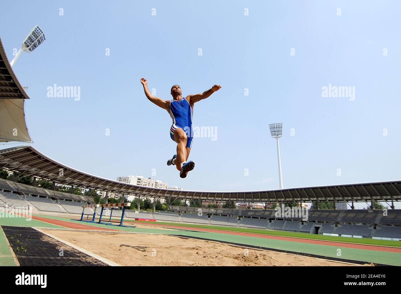 French athlete (long jump) Salim Sdiri during a training session at ...