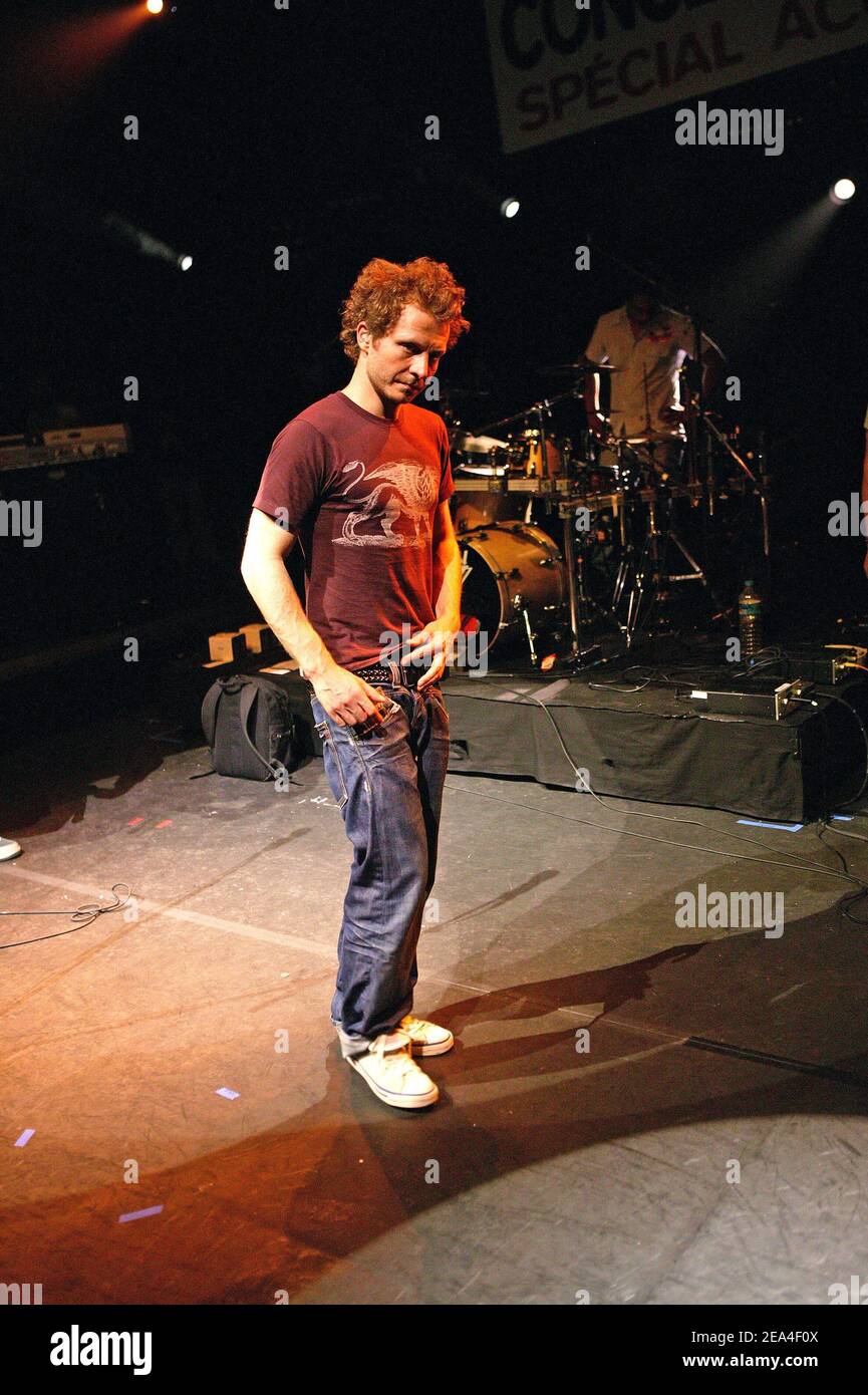 French singer Sinclair performs live during RTL 2 private concert held ...