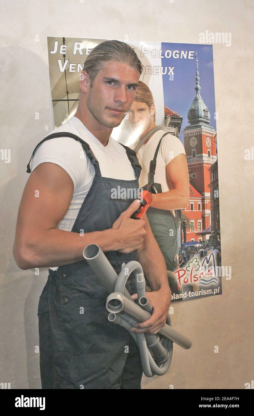 Piotr Adamski, illustrating the perfect Polish plumber ( following the ...