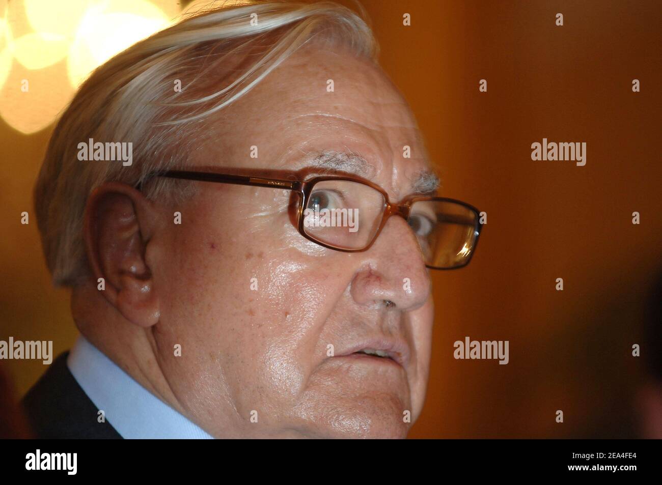Senate president Christian Poncelet during a ceremony of handing-over ...