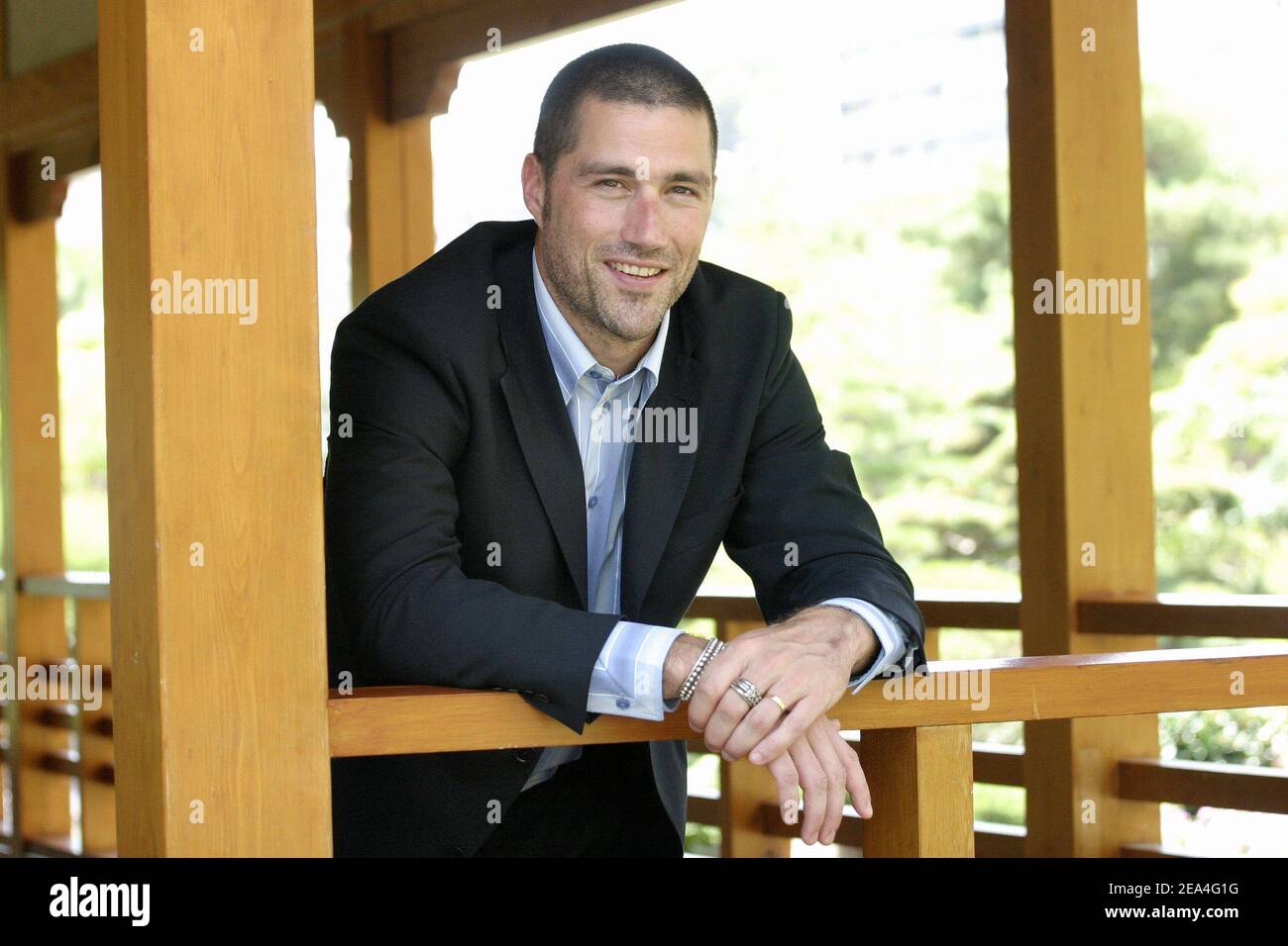 US actor Matthew Fox, cast member of the tv serie 'Lost', poses for a ...
