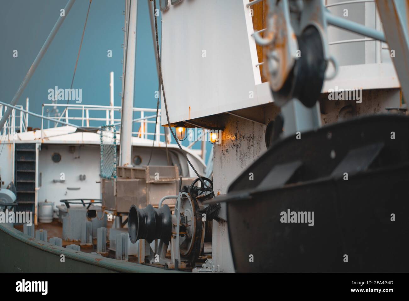 A closeup of a structure of a fishing boat Stock Photo - Alamy