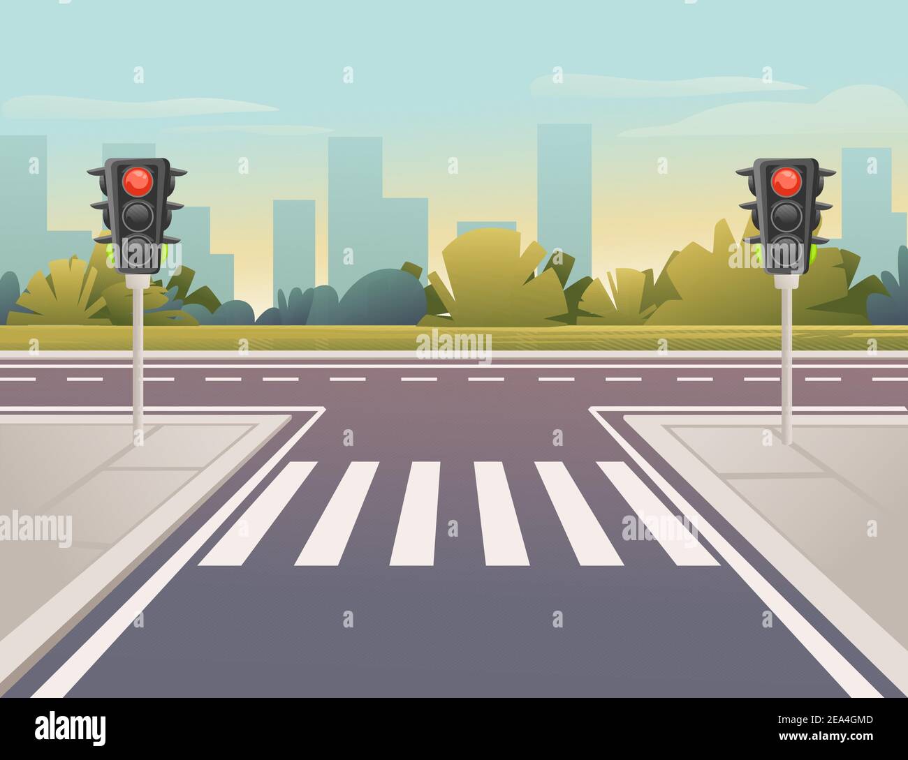 Intersection Landscape Clip Art