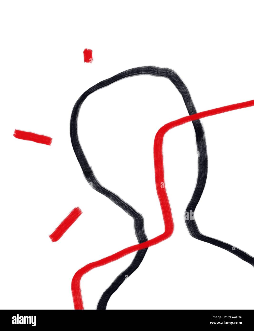 Symbolic person abstract line art. Paint for art decoration, fashion ...