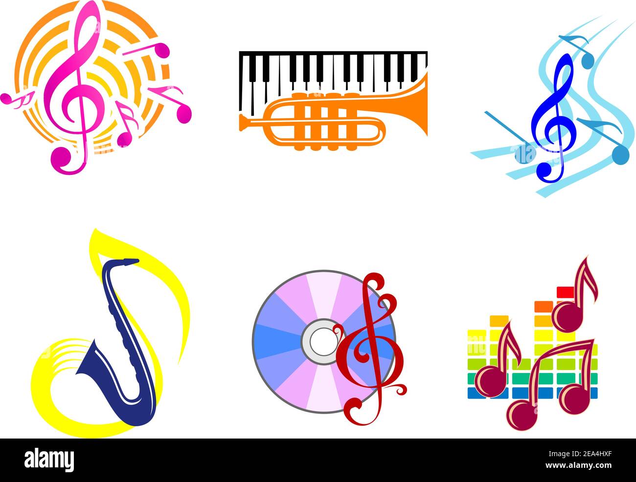 Set of musical symbols, emblems and icons Stock Vector Image & Art - Alamy