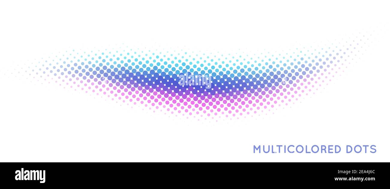 Design element. Multicolored dots on white background. Minimal vector ...