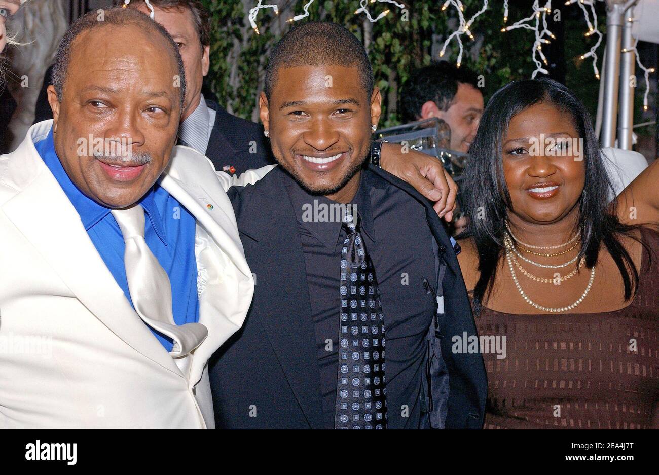 Quincy Jones, Usher and his mother Jonetta Patton arrive at Usher's ...