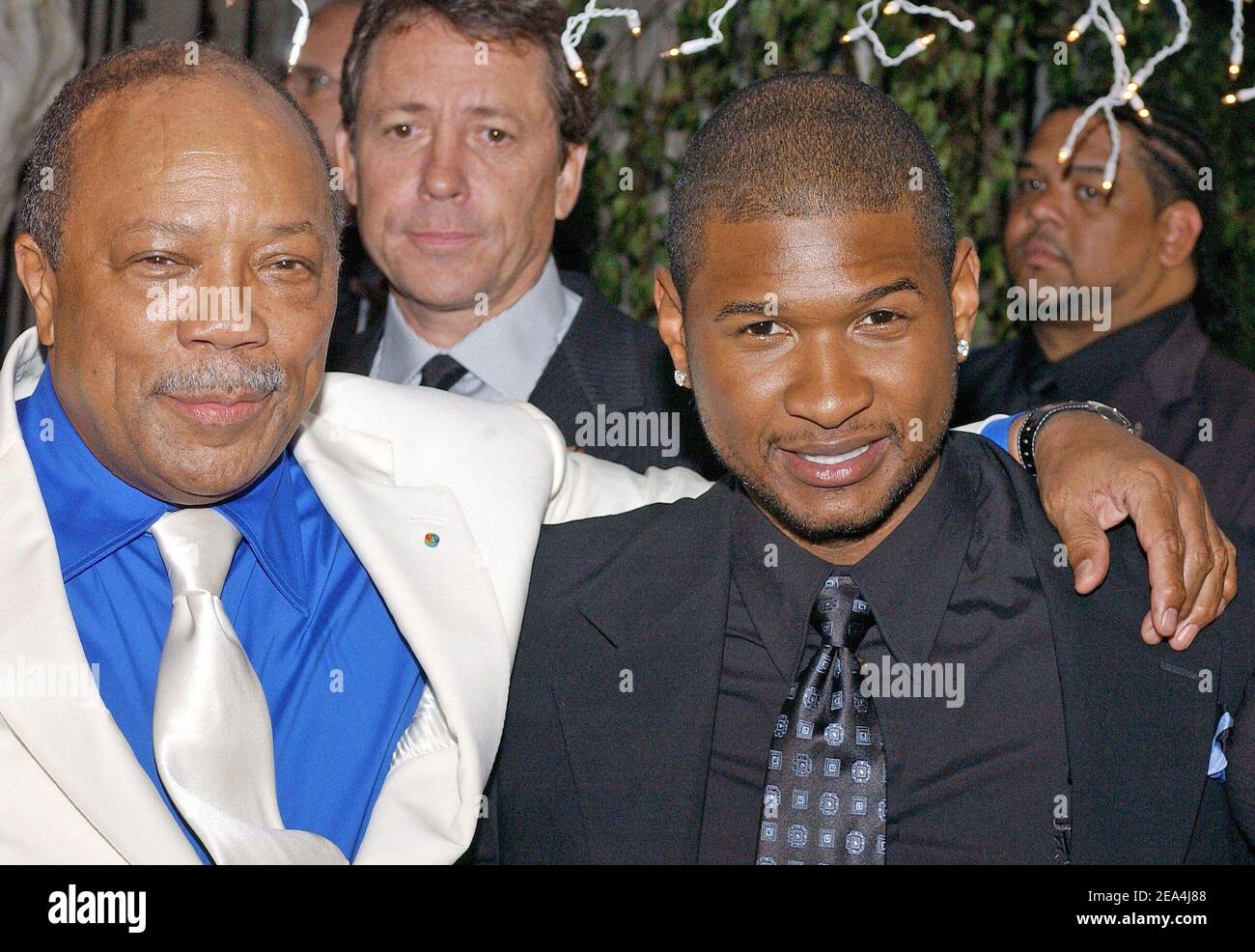 Quincy Jones and Usher arrive at Usher's fundraiser evening for his New ...