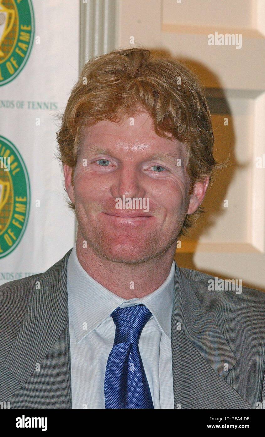 American tennis player Jim Courier poses after being inducted at the ...
