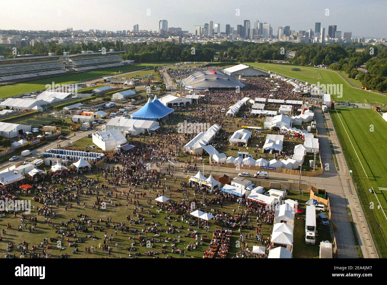 Aerial view of the 'Solidays 2005' AIDS benefit open air concert held ...