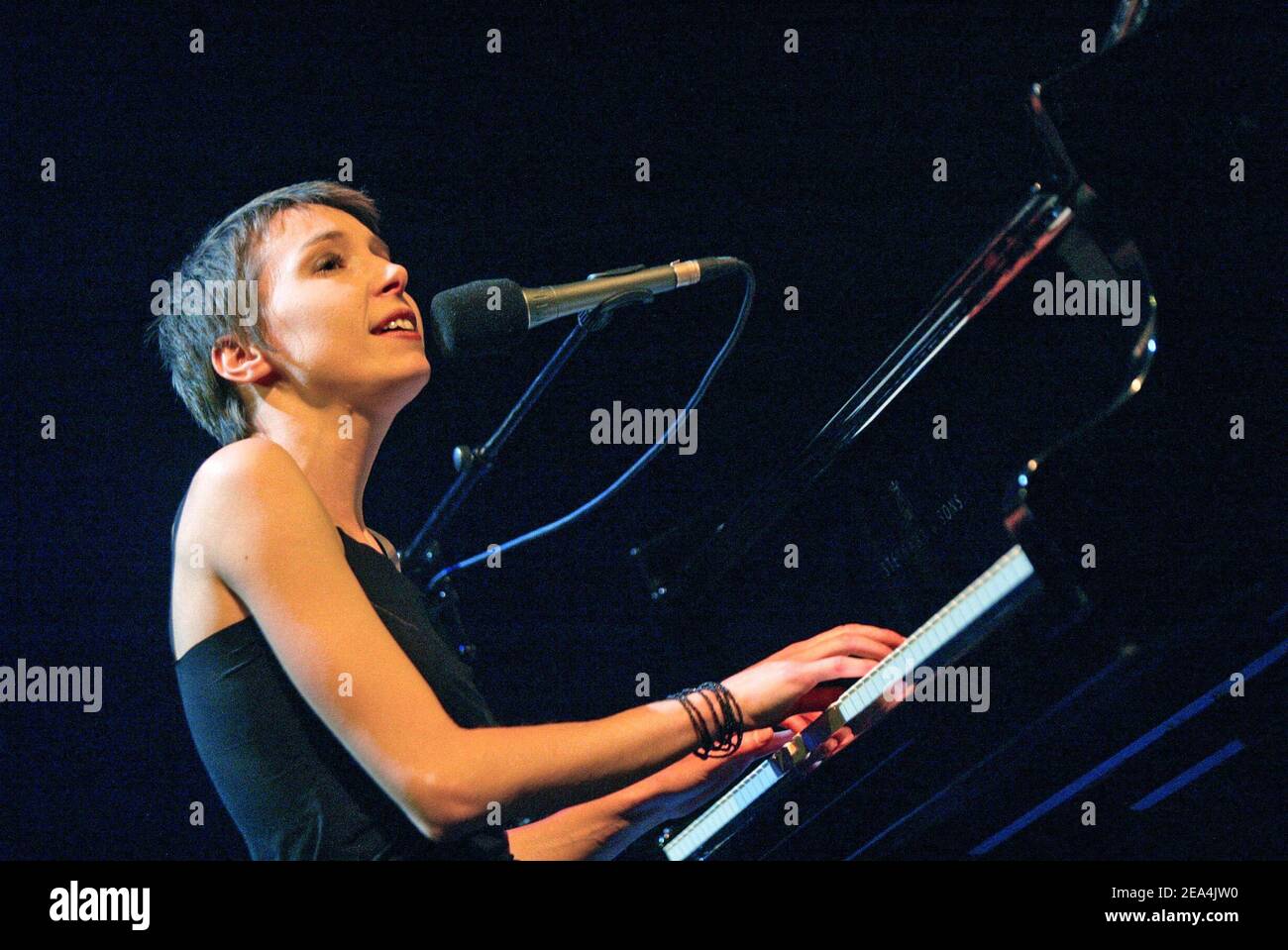 French singer Jeanne Cherhal performs during the 'Solidays 2005' AIDS ...