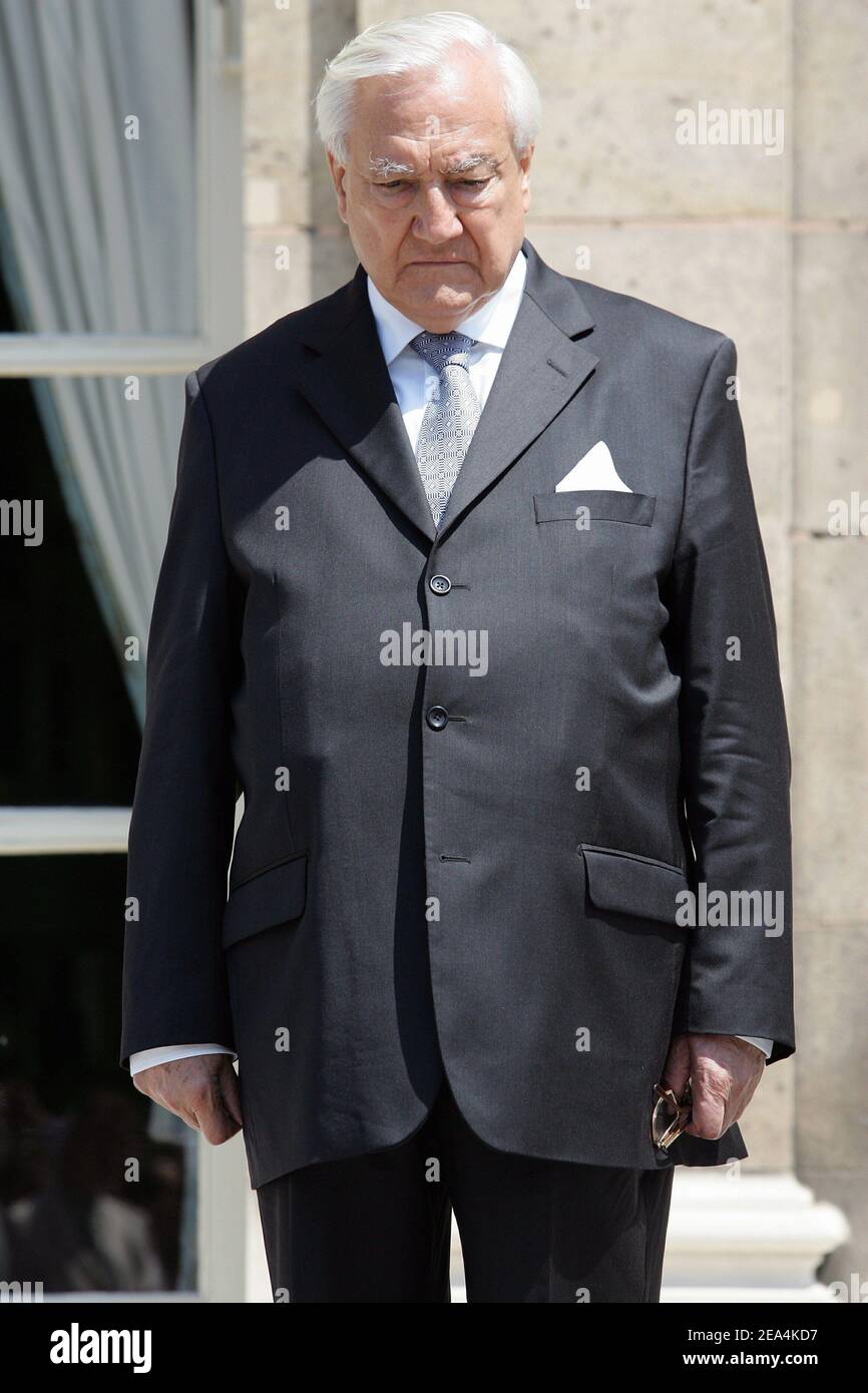President of the French Senate Christian Poncelet observes two minutes ...