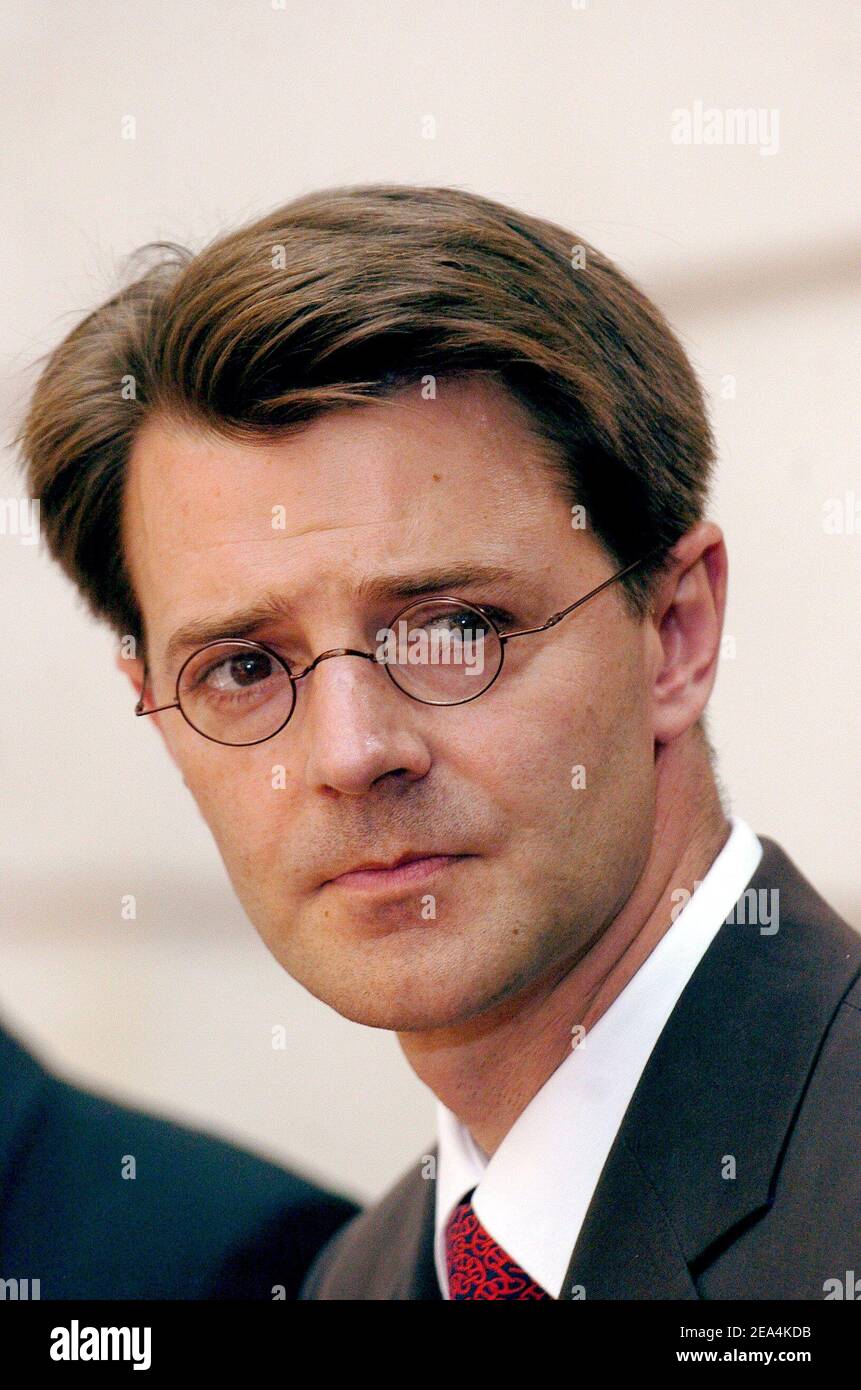 Minister of overseas Francois Baroin at Elysee palace in Paris, France ...