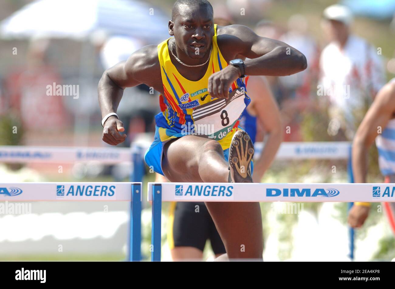 French athlete Ladji Doucoure performes and makes a new French record ...