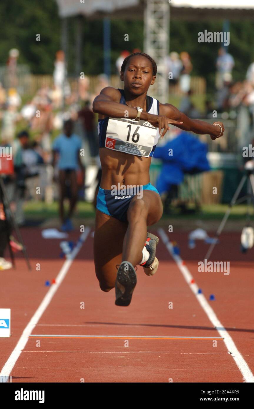 French athlete Amy Zongo take the first place to the long jump female ...
