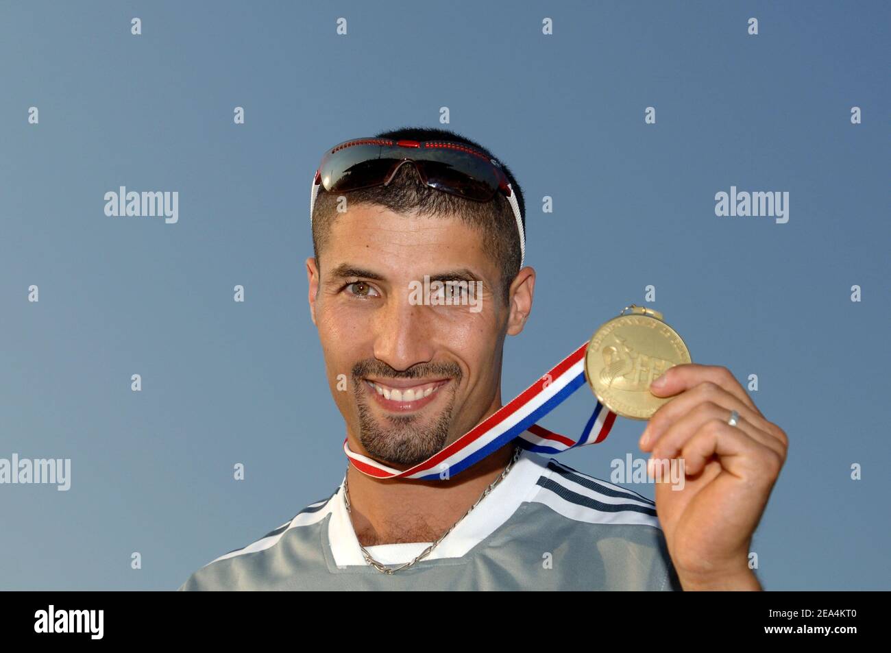 French athlete Salim Sdiri performes and makes a new record (8m25) on ...
