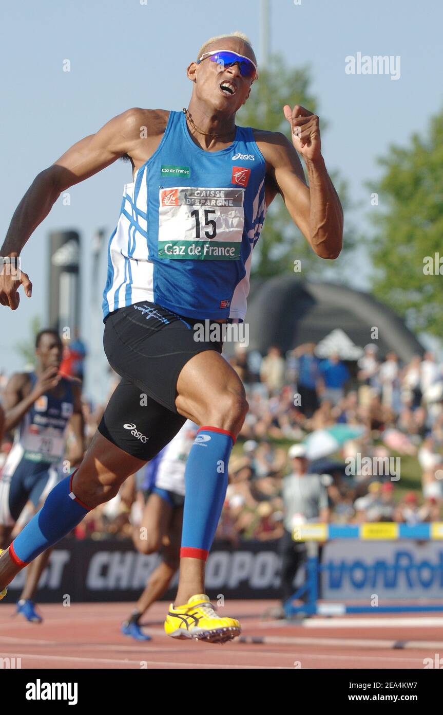 French athlete Marc Raquil performe on 400 m men finale, during the ...