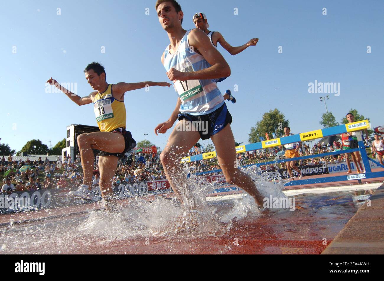 French athlete Gael Pencreach (13) performe on 3000 m steeple men ...