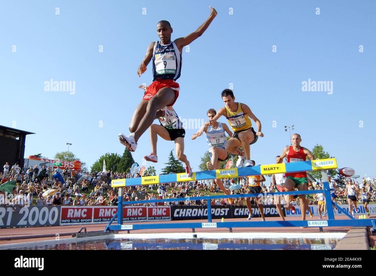 French athlete Gael Pencreach (13) performe on 3000 m steeple men ...