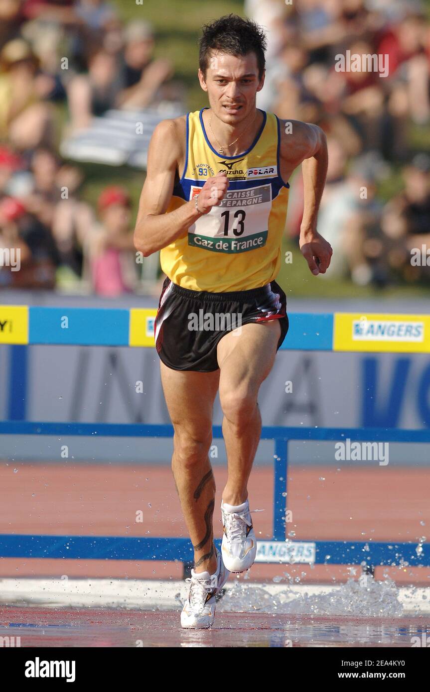 French athlete Gael Pencreach (13) performe on 3000 m steeple men ...